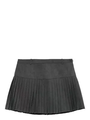MARINE SERRE Pleated Mini Skirt - Grey