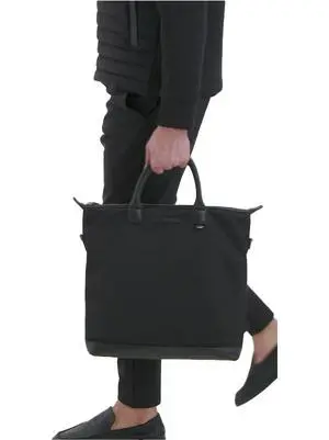 Rudsak Canvas Tote With Leather Trim - Black