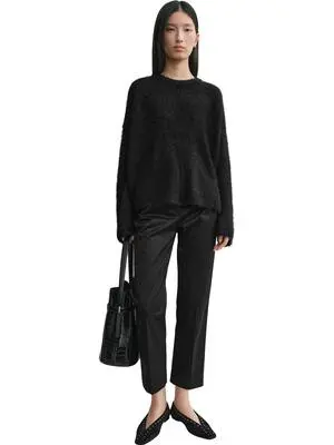 TOTEME Boxy Silk Knit Sweater - Black