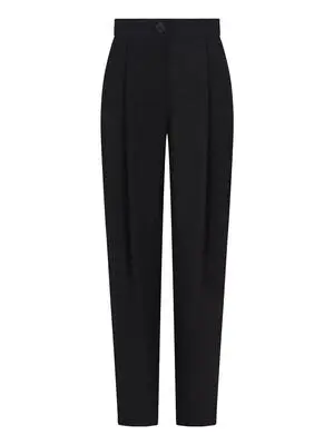 Armani Exchange Creased Straight-leg Trousers - Black