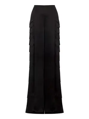 Alberta Ferretti Layered-panel Trousers - Black