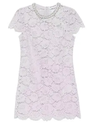 SELF-PORTRAIT Lace Mini Dress - Purple