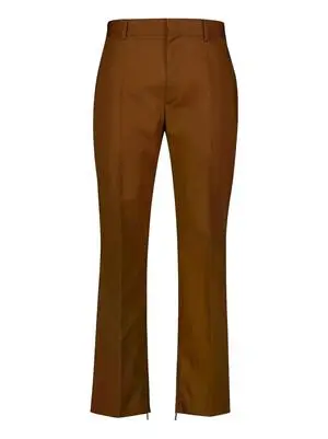 Off-White Cotton Straight-leg Trousers - Brown