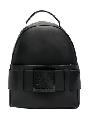 Armani Exchange Logo-plaque Backpack - Black
