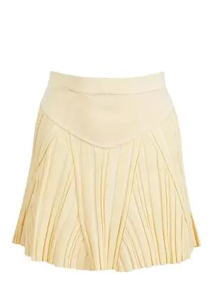 FLEUR DU MAL Fleur Du Mal Rib Flared Mini Skirt Butter