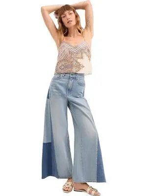 VERONICA BEARD Vicki Patchwork Wide-Leg Jean