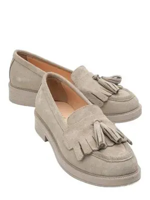 FOREVER & ALWAYS SHOES Forever & Always Shoes Milly Tassel Loafer Beige Suede Leather