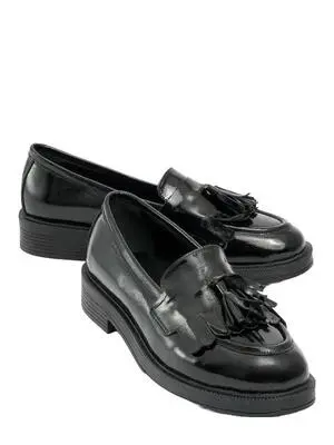 FOREVER & ALWAYS SHOES Forever & Always Shoes Milly Tassel Loafer Black Patent Leather