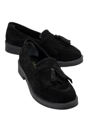 FOREVER & ALWAYS SHOES Forever & Always Shoes Milly Tassel Loafer Black Suede Leather