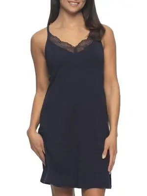 Felina Desiree Lace Trim Chemise - Eclipse