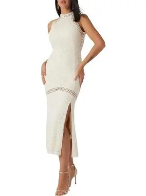 Guess Liza Open Stitch Maxi Dress - White