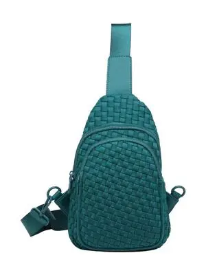 SOL AND SELENE Sol And Selene Beyond The Horizon Woven Neoprene Sling Backpack Forest