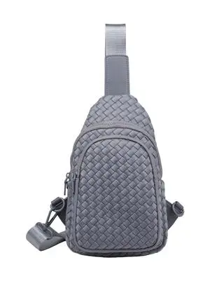 SOL AND SELENE Sol And Selene Beyond The Horizon Woven Neoprene Sling Backpack Grey