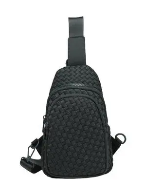SOL AND SELENE Sol And Selene Beyond The Horizon Woven Neoprene Sling Backpack Olive