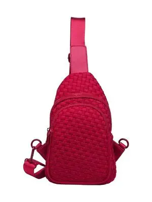 SOL AND SELENE Sol And Selene Beyond The Horizon Woven Neoprene Sling Backpack Red