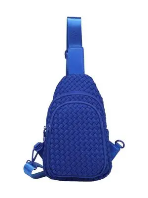 SOL AND SELENE Beyond The Horizon Woven Neoprene Sling Backpack - Royal Blue