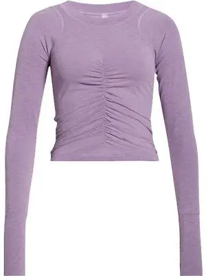Free People Tempo Ruched Long Sleeve T-shirt - Gem