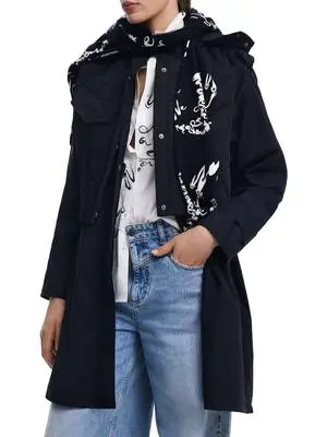 Desigual 2-in-1 Coat With Detachable Vest And Removable Hood - Black