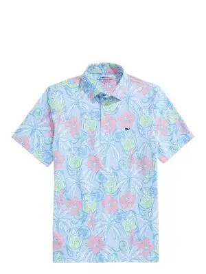 Vineyard Vines Sankaty Performance Polo - White Florita