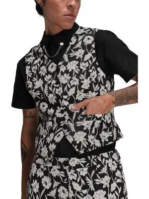 WILDFANG The Empower Vest - Monochrome Floral Black