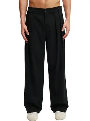 COTTON ON Super Baggy Pleated Pant - Black