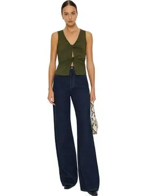 REFORMATION Tefi Knit Top Fern
