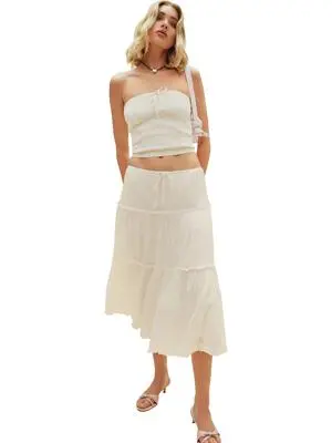 REFORMATION Laney Skirt Ivory