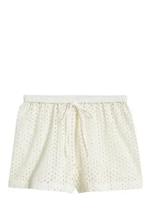 Solid & Striped The Nancy Open Knit Cotton Cover-up Shorts - Brule