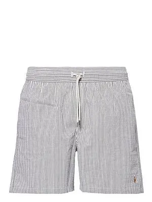Polo Ralph Lauren Traveler Striped Swim Shorts - New Olive Seersucker