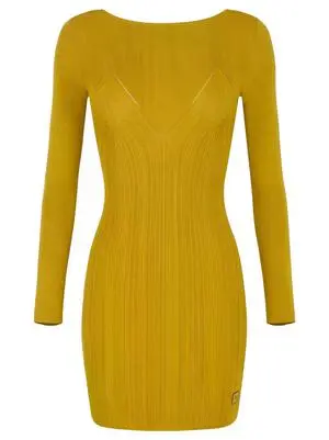 Elisabetta Franchi Lace-detail Mini Dress - Yellow