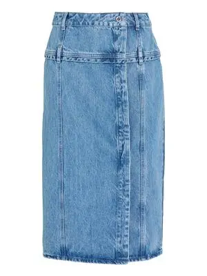Stine Goya Denim Midi Skirt - Mid Denim
