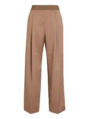 Stine Goya Ciara Pleated Satin-twill Pants - Taupe