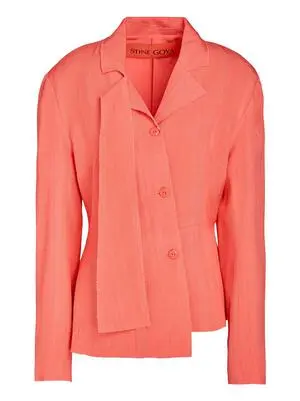 Stine Goya Draped Slub Woven Blazer - Coral