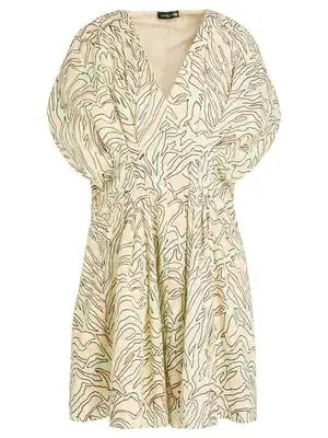 Stine Goya Claudia Printed Fil Coupé Cotton-jacquard Mini Dress - Light Green