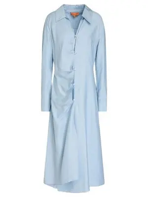 Stine Goya Spencer Asymmetric Midi Shirt Dress - Light Blue