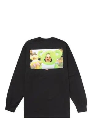 Supreme Aphex Twin Donkey Rhubarb Long Sleeve Tee Shirt - Black