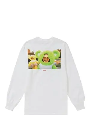 Supreme Aphex Twin Donkey Rhubarb Long Sleeve Tee Shirt - White