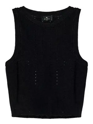 Etro Punched-detail Crop Top - Black