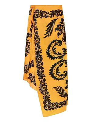 Etro Floral-print Asymmetric Skirt - Orange
