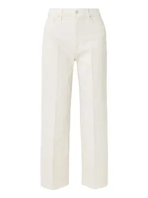 MOTHER The Rambler Zip Ankle Cropped Jeans - Neutrals