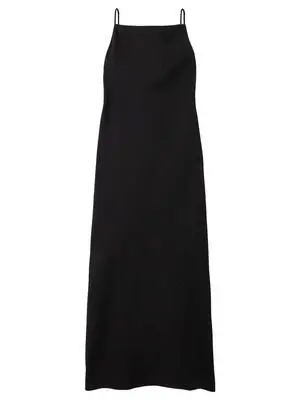 Another Tomorrow Hemp-blend Midi Dress - Black