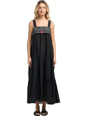 GUADALUPE DESIGN Isabella Jamdani Dress - Black