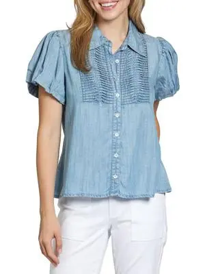 APNY APNY Pintuck Accent Puff Sleeve Shirt Light Indigo