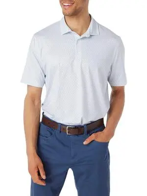 FAIR HARBOR Compass Print Polo White Geo
