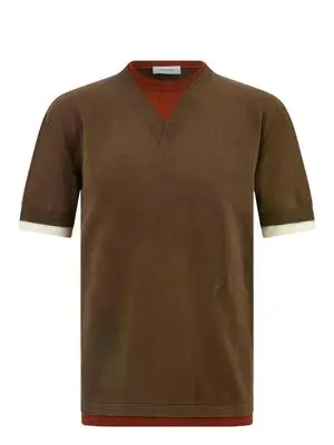 FERRAGAMO Layered Knitted T-shirt - Brown