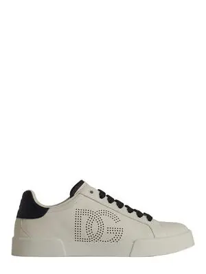 Dolce & Gabbana Portofino Leather Sneakers - White