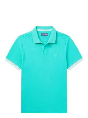 Vilebrequin Slim-fit Logo-embroidered Organic Cotton-piqué Polo Shirt - Blue
