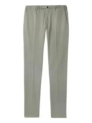 SLOWEAR Venezia 1951 Slim-fit Stretch-cotton Twill Trousers - Green
