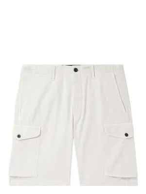 SLOWEAR Straight-leg Textured Cotton-blend Cargo Shorts - Neutrals