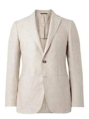 Canali Kei Linen Suit Jacket - Neutrals